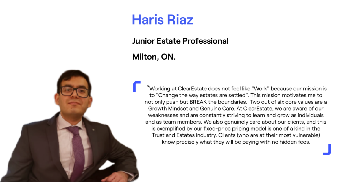 MeetTheClearCrewMondays:Haris Riaz, Junior Estate Professional